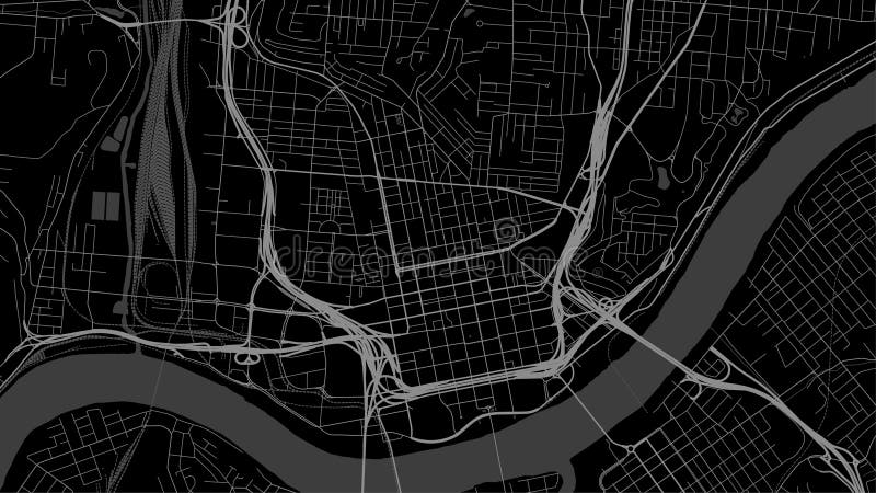 Map of Cincinnati, America stock vector. Illustration of black - 287133223