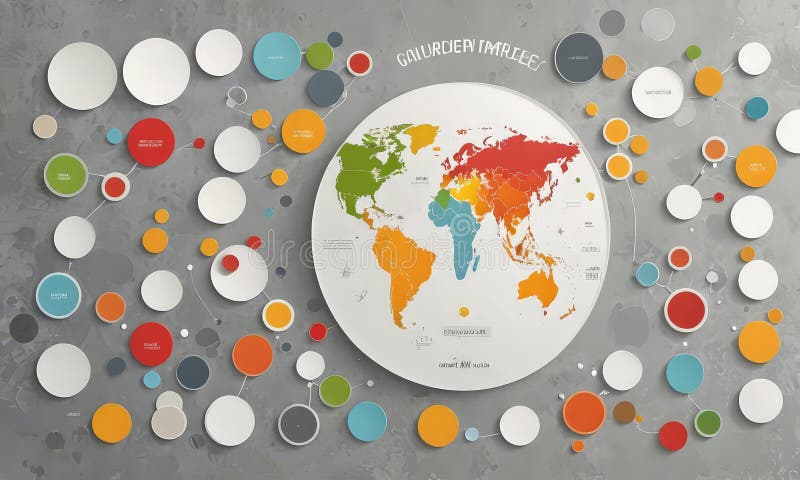 Map with circles around it stock illustration. Illustration of ecology ...