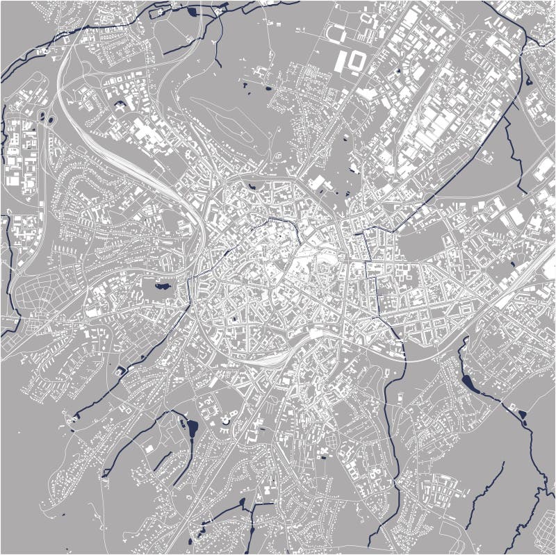Map of the City of Aachen, Germany Stock Vector - Illustration of ...