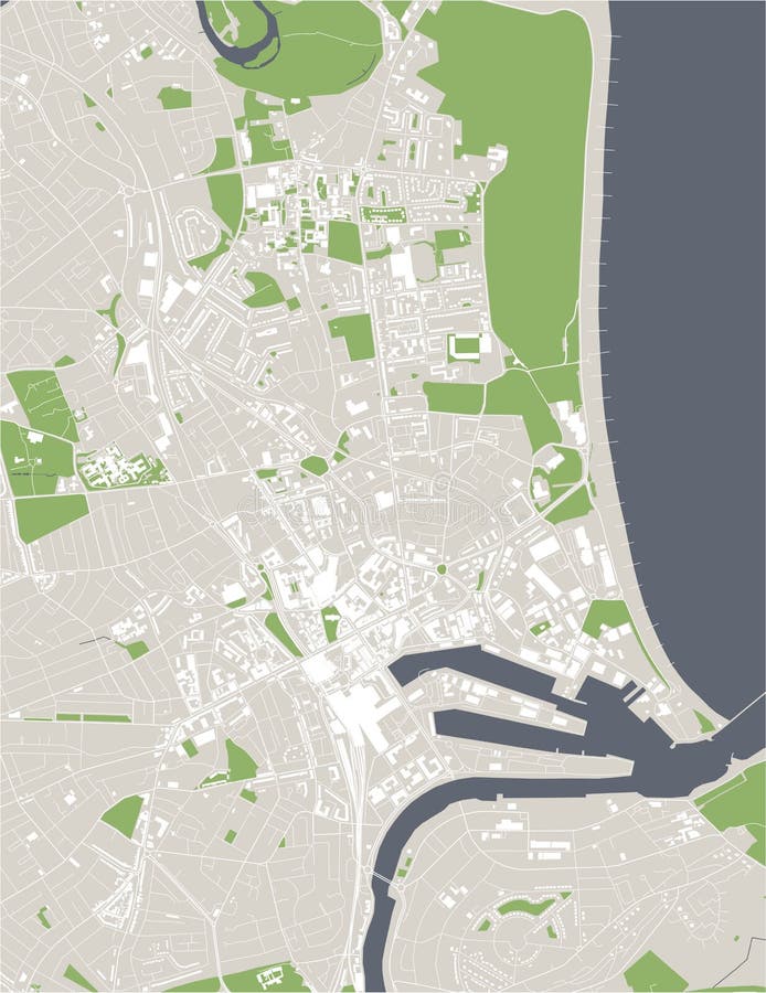 Map of the City of Aberdeen, Scotland, UK Stock Illustration ...