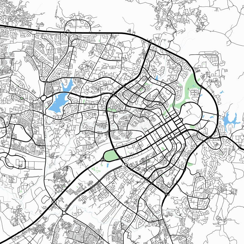 Map of the city of Abuja. stock illustration. Illustration of drawing ...