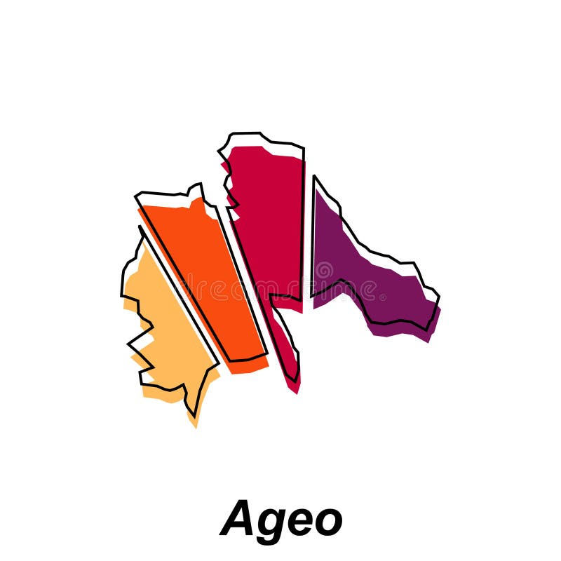Map City of Ageo Colorful Element, Illustration Vector Design Template ...