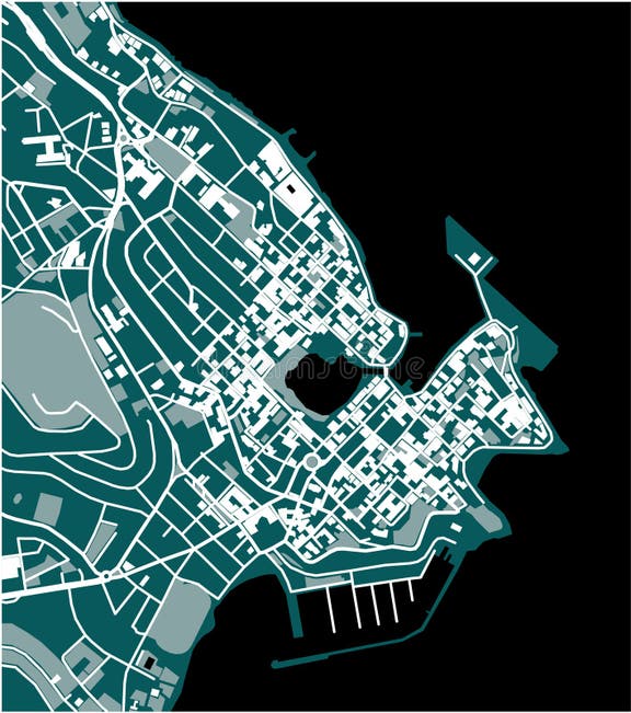 Map of the City of Agios Nikolaos, Greece Stock Illustration ...