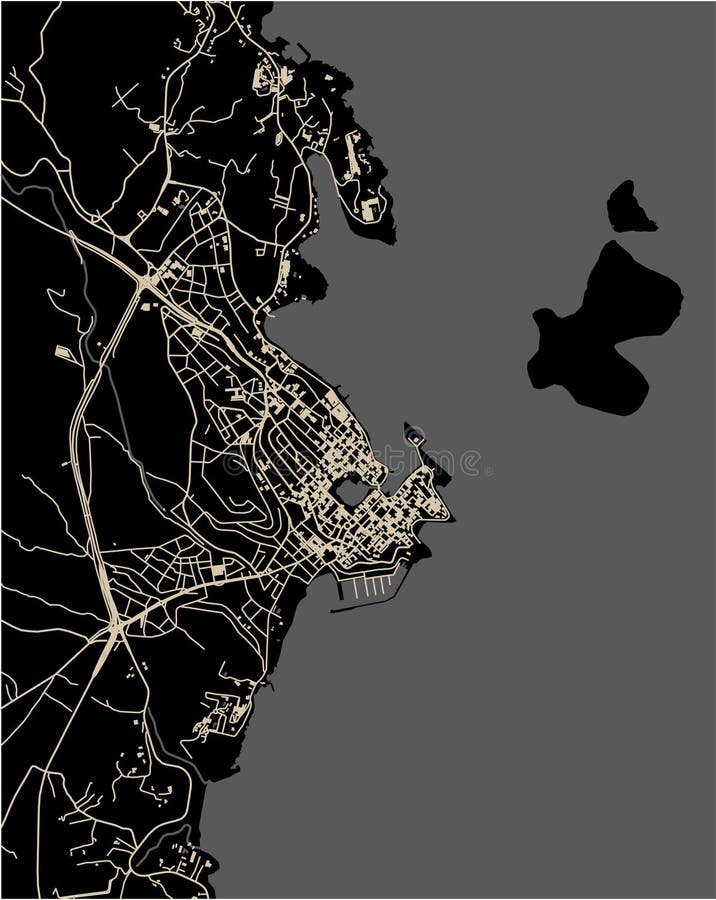 Map of the City of Agios Nikolaos Greece Stock Vector - Illustration of ...