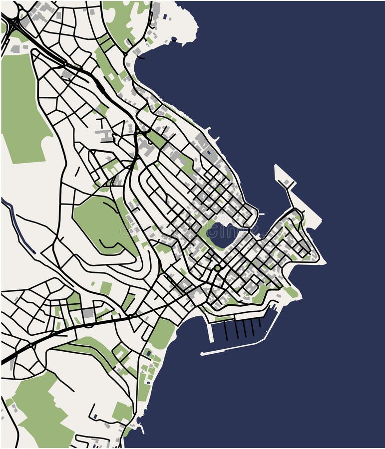 Map of the City of Agios Nikolaos Greece Stock Vector - Illustration of ...