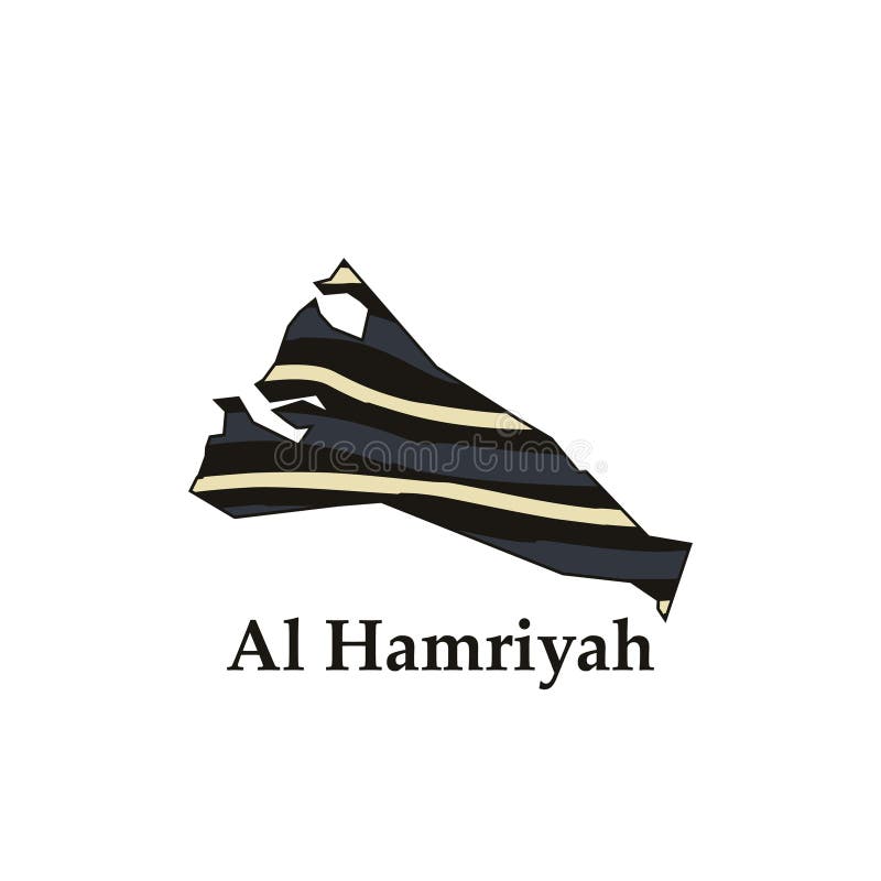 Map City of Al Hamriyah Vector Design Template, National Borders and Important Cities ...