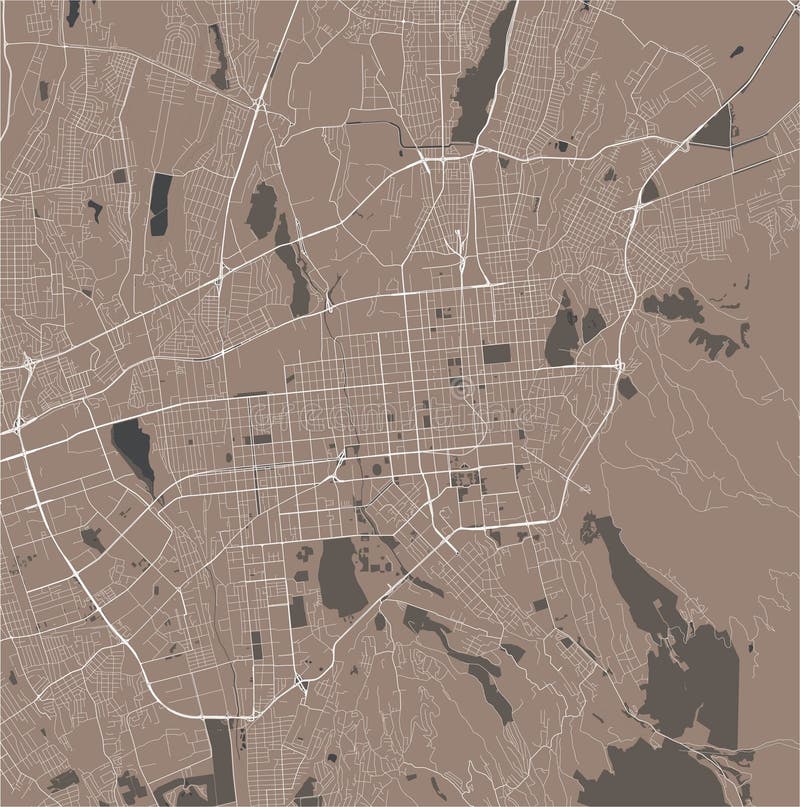 Map of the City of Almaty, Kazakhstan Stock Illustration - Illustration ...