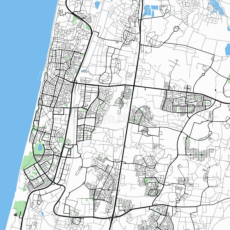 Map of the city of Ashdod. stock illustration. Illustration of circle ...