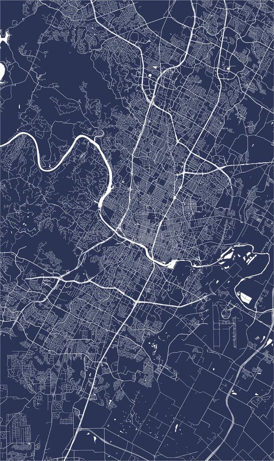 Map of the City of Austin, Texas, USA Stock Illustration - Illustration ...