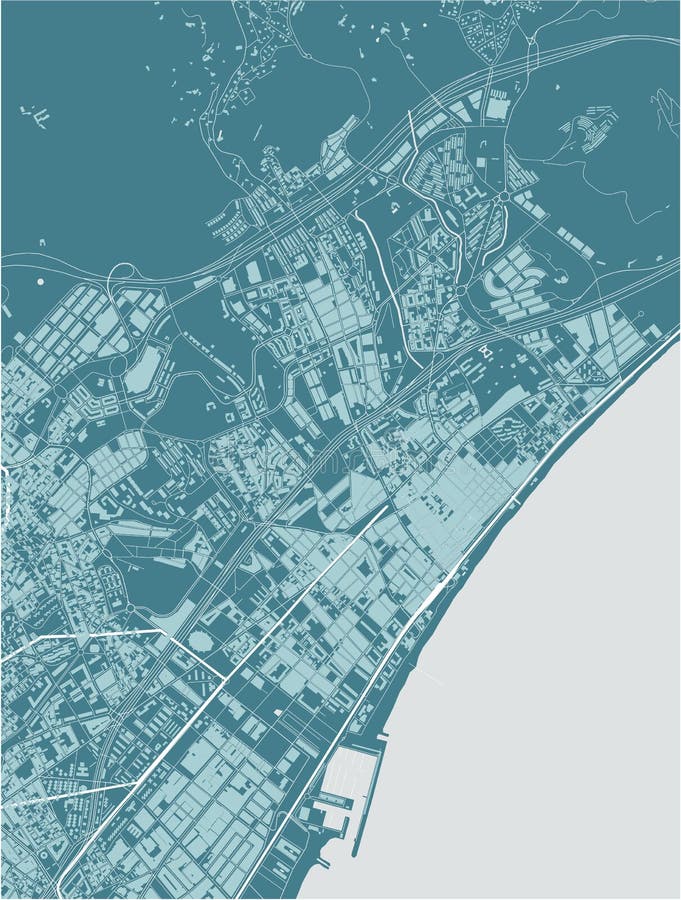 Map of the City of Badalona, Spain Stock Vector - Illustration of ...