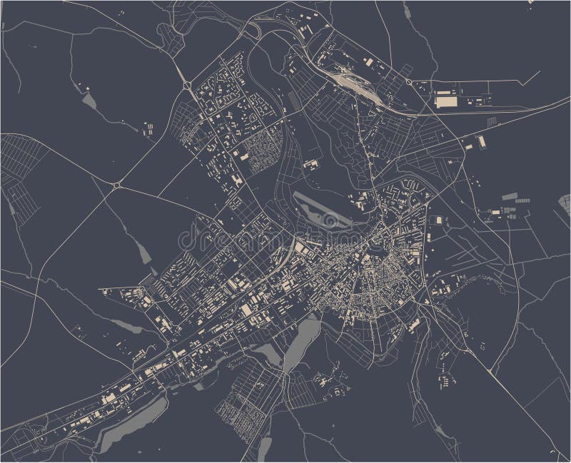 Map of the City of Balti, Moldova Stock Vector - Illustration of town ...
