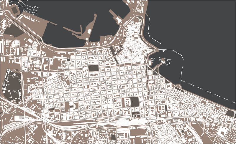 Map of the City of Bari, Apulia, Italy Stock Vector - Illustration of ...