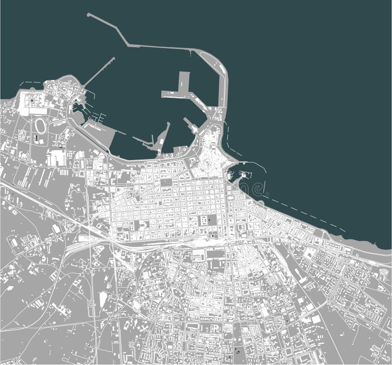 Map of the City of Bari, Apulia, Italy Stock Vector - Illustration of ...