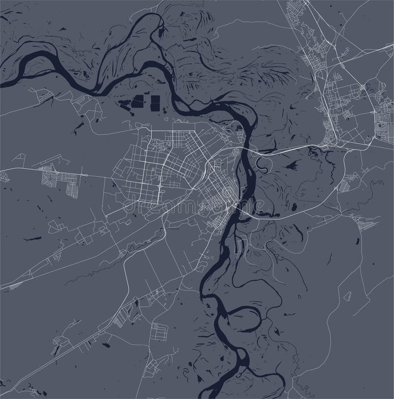 Map of the City of Barnaul, Russia Stock Illustration - Illustration of ...
