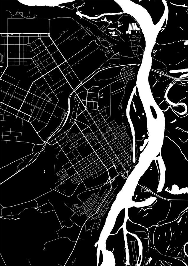 Map of the City of Barnaul, Russia Stock Illustration - Illustration of ...