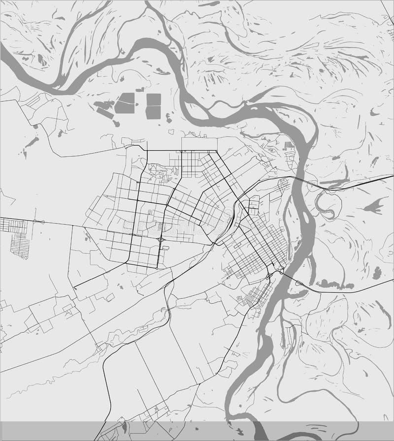 Map of the City of Barnaul, Russia Stock Illustration - Illustration of ...