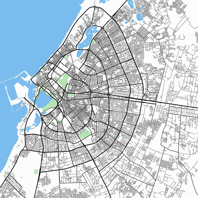 Map of the City of Benghazi. Stock Illustration - Illustration of soil, artwork: 329930424