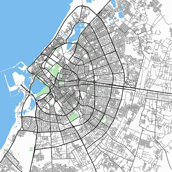 Map of the City of Benghazi. Stock Illustration - Illustration of soil ...