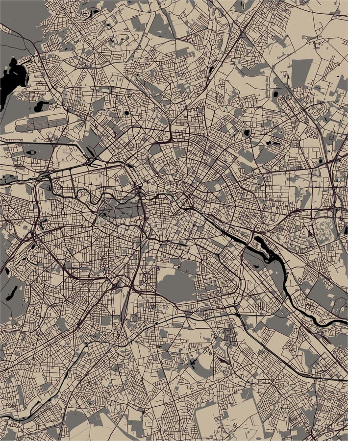 Map of the City of Berlin, Germany Stock Photo - Image of background ...