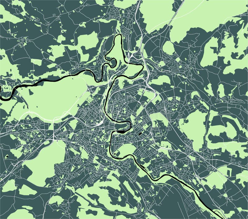Map of the City of Bern, Switzerland Stock Vector - Illustration of ...