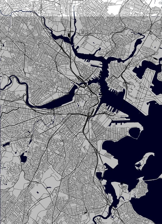 Downtown Boston Map Coloring Page