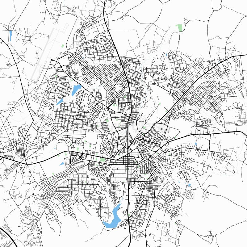 A Map of the City of Bouake. Stock Illustration - Illustration of plant ...