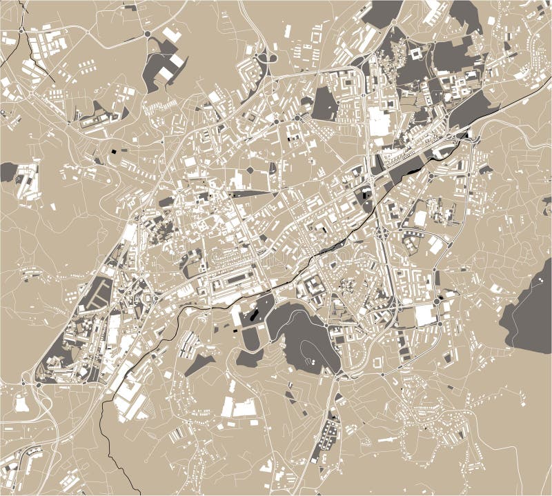 Map of the City of Braga, Portugal Stock Illustration - Illustration of ...
