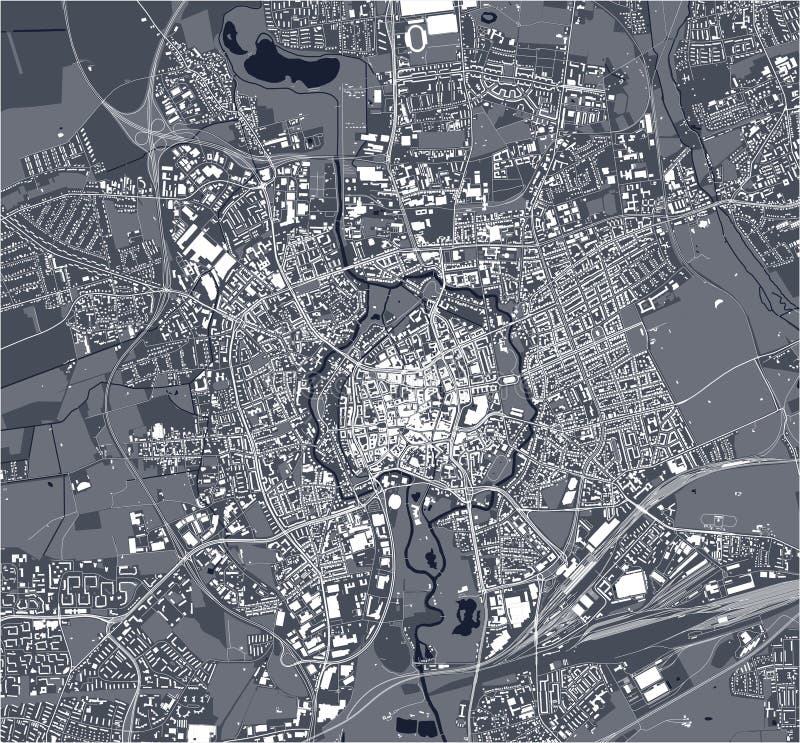 Map of the City of of Braunschweig, Germany Stock Vector - Illustration ...