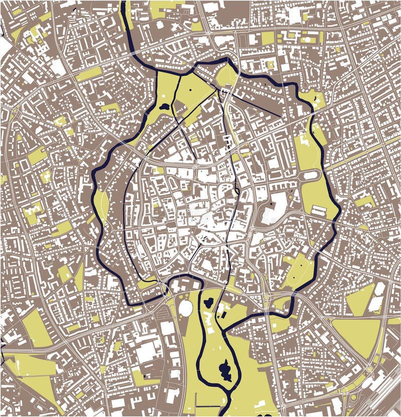 Map of the City of of Braunschweig, Germany Stock Illustration ...