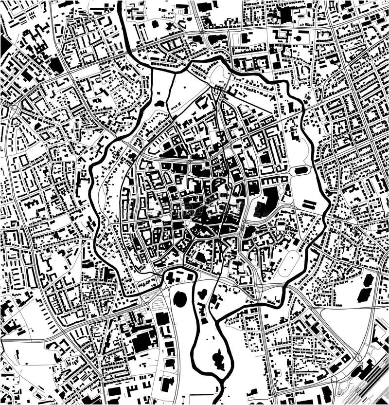 Map of the City of of Braunschweig, Germany Stock Illustration ...