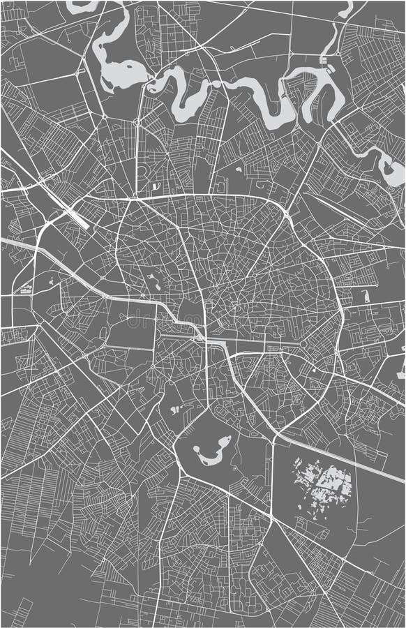 Map of the City of Bucharest, Romania Stock Illustration - Illustration ...