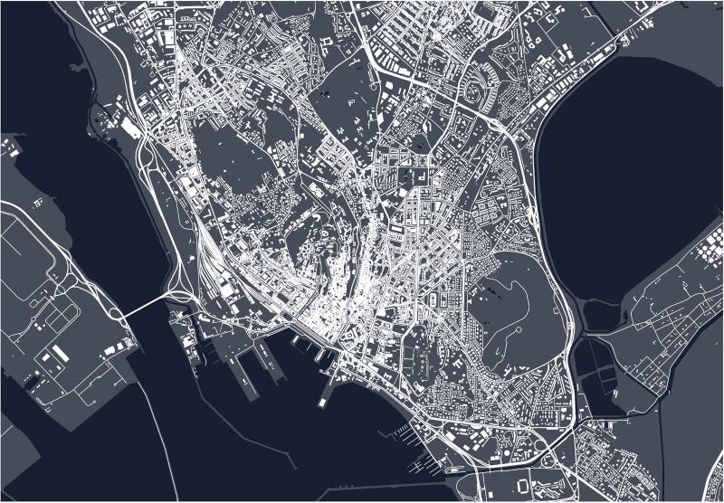 Map of the City of Cagliari, Sardinia, Italy Stock Vector ...