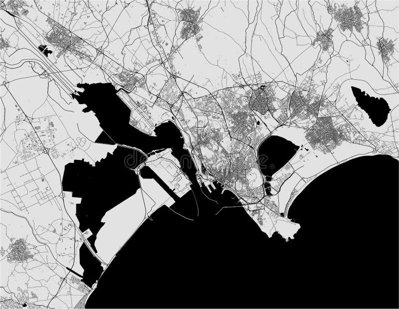 Map of the City of Cagliari, Sardinia, Italy Stock Vector ...