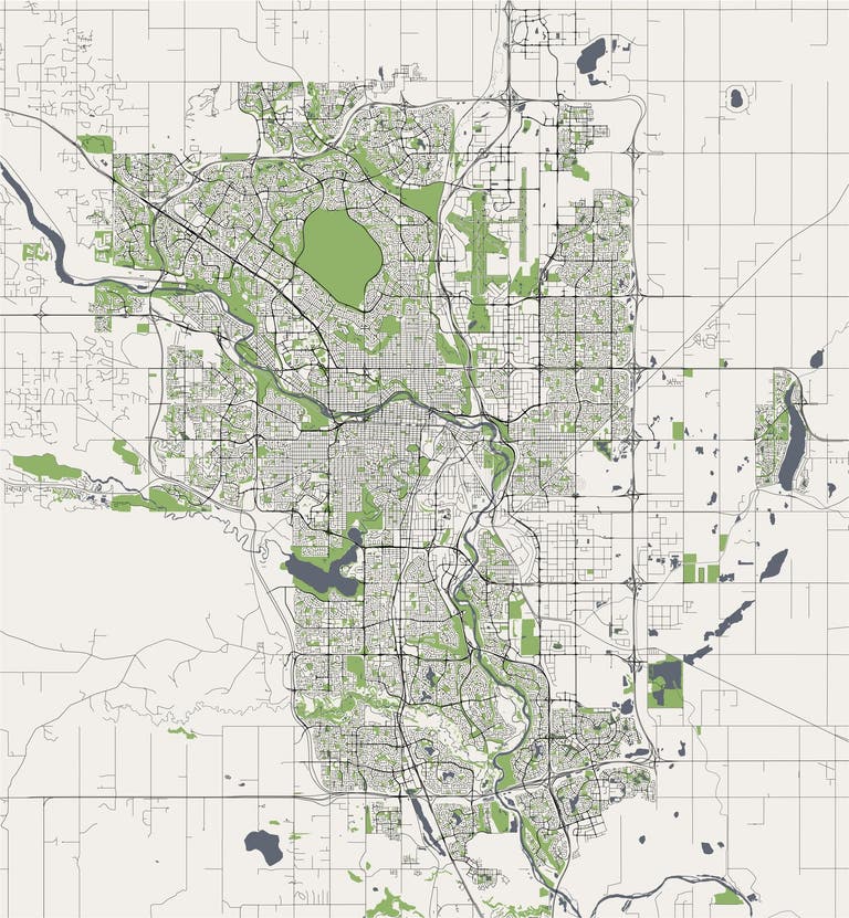 Calgary Map Stock Illustrations – 576 Calgary Map Stock Illustrations ...
