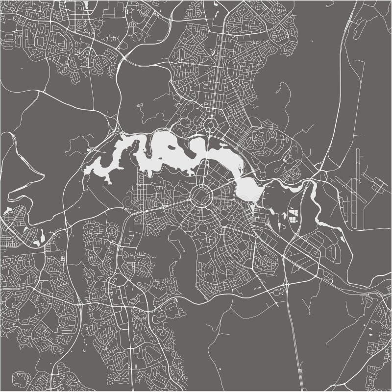 Map of the City of Canberra, Australian Capital Territory, Australia ...
