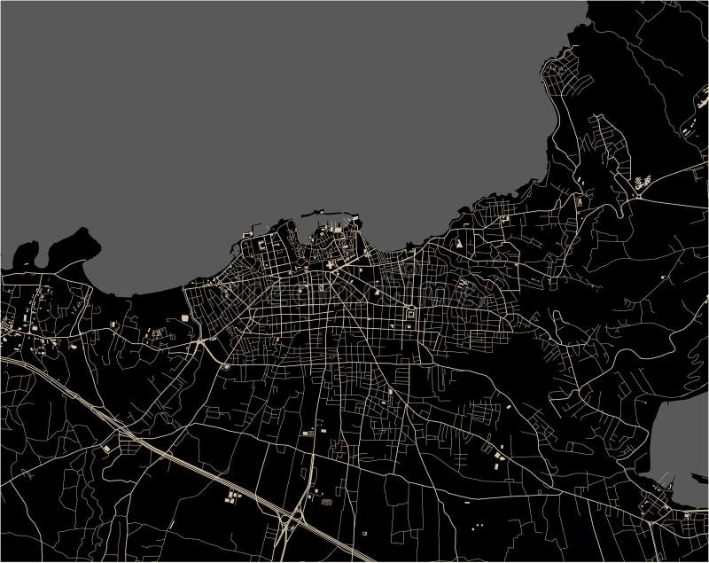 Map of the City of Chania, Crete, Greece Stock Vector - Illustration of ...