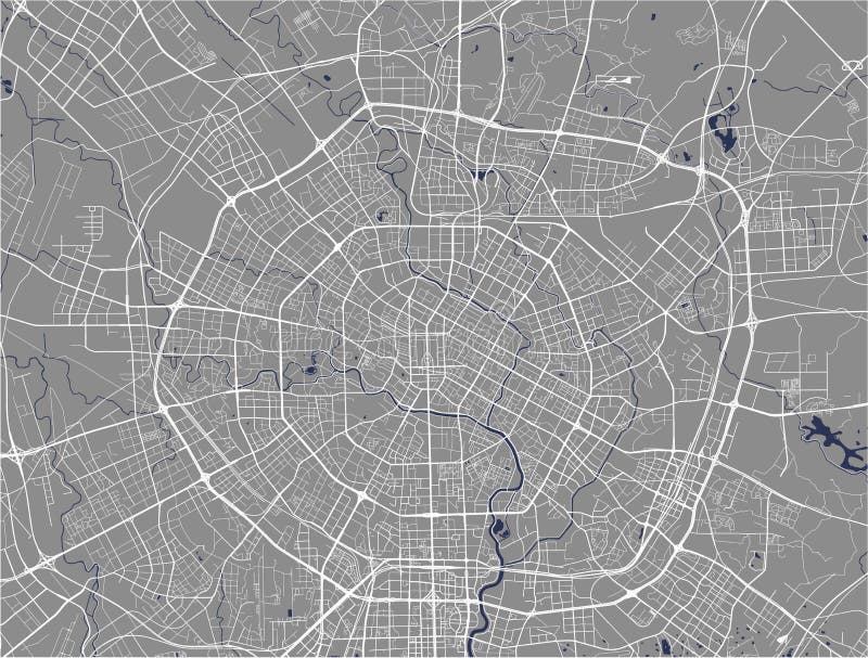 Map of the City of Chengdu, China Stock Illustration - Illustration of ...