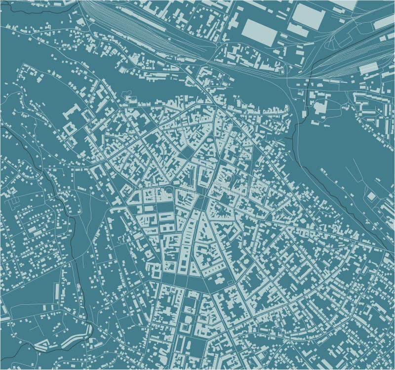 Map of the City of Chernivtsi, Ukraine Stock Illustration ...