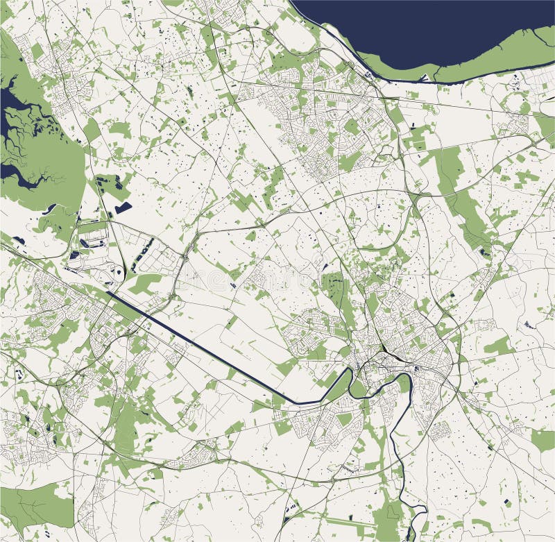 Map of the City of Chester, Cheshire, North West England, England, UK ...