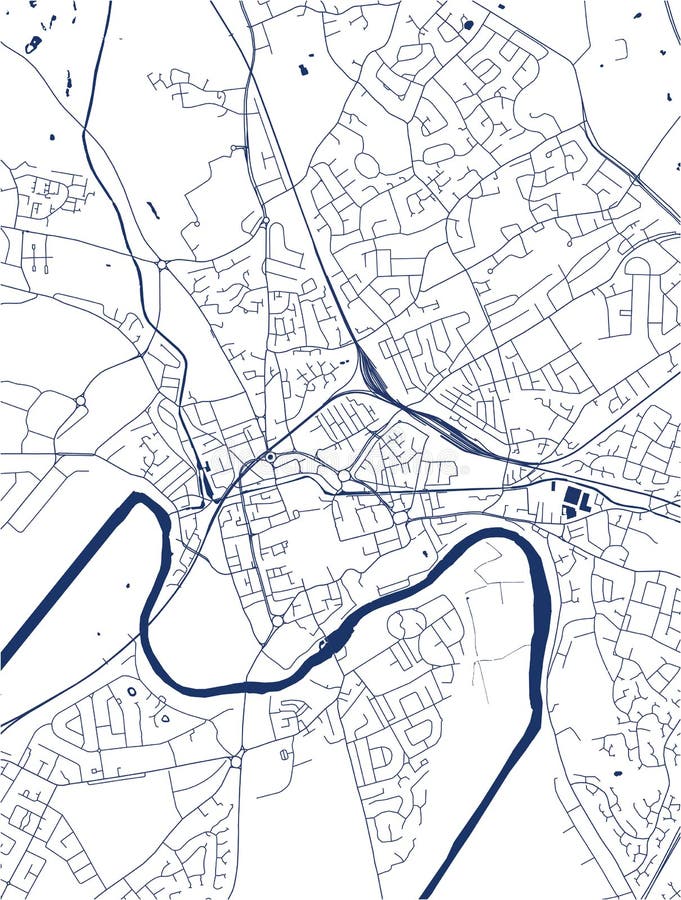 Map Of The City Of Chester, England, UK Stock Vector - Illustration of ...