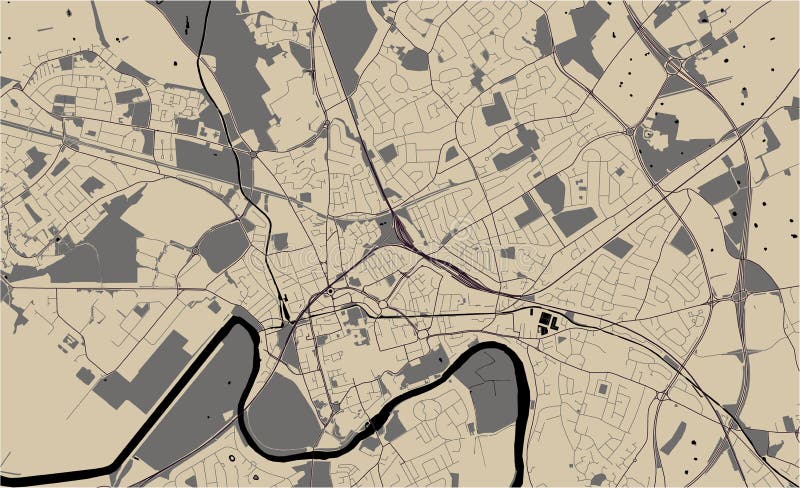 Map of the City of Chester, Cheshire, North West England, England, UK ...