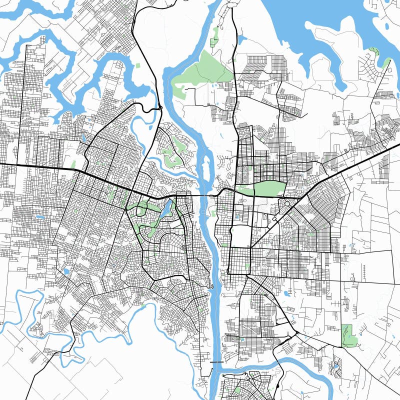 Map of the City of Ciudad Del Este. Stock Illustration - Illustration ...