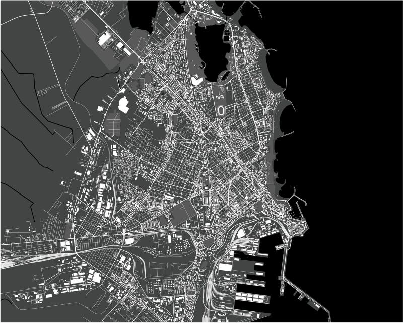 Map of the City of Constanta, Romania Stock Vector - Illustration of ...
