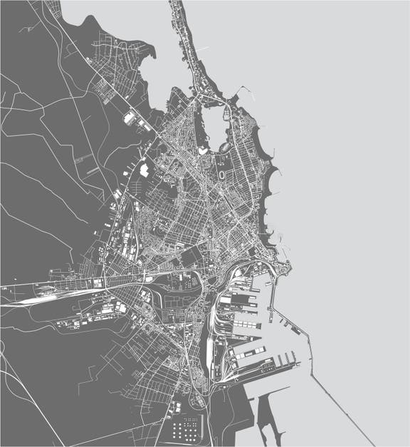 Map of the City of Constanta, Romania Stock Vector - Illustration of ...