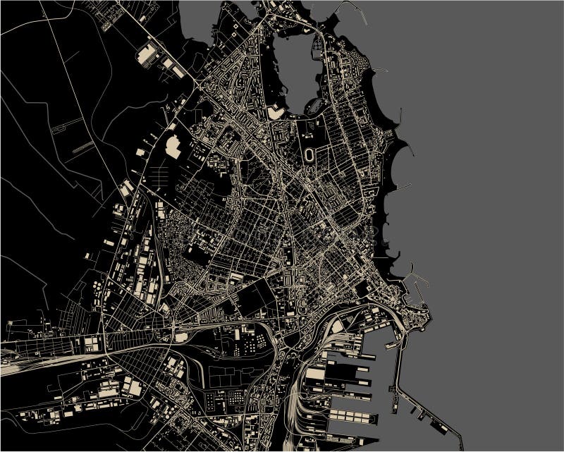 Map of the City of Constanta, Romania Stock Vector - Illustration of ...