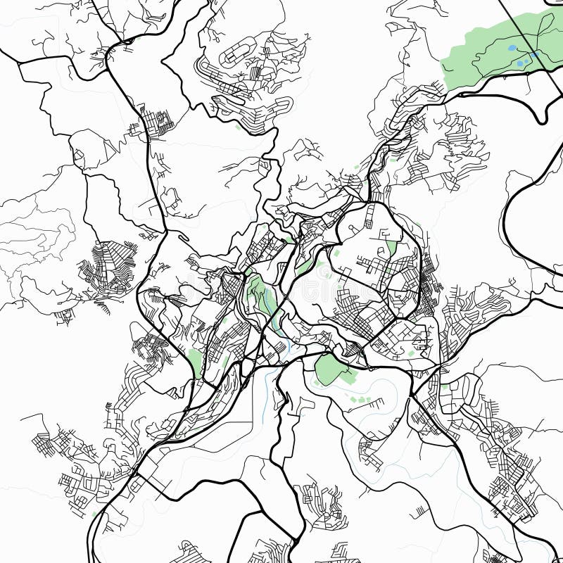 A Map of the City of Constantine. Stock Illustration - Illustration of ...