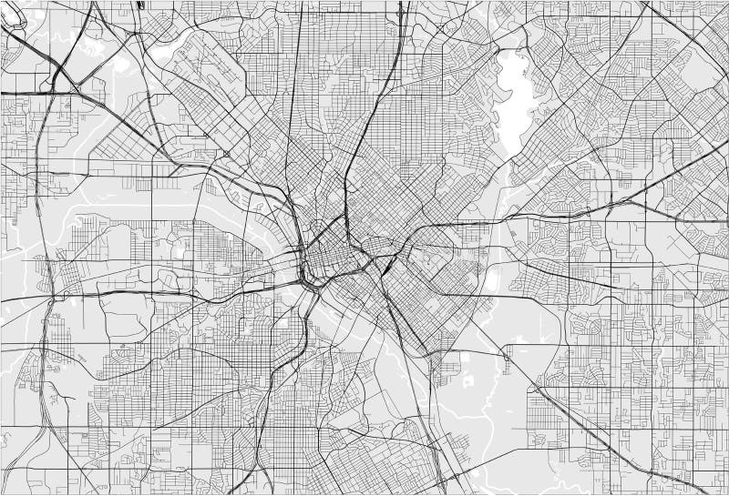 Map of the City of Dallas, Texas, USA Stock Vector - Illustration of ...