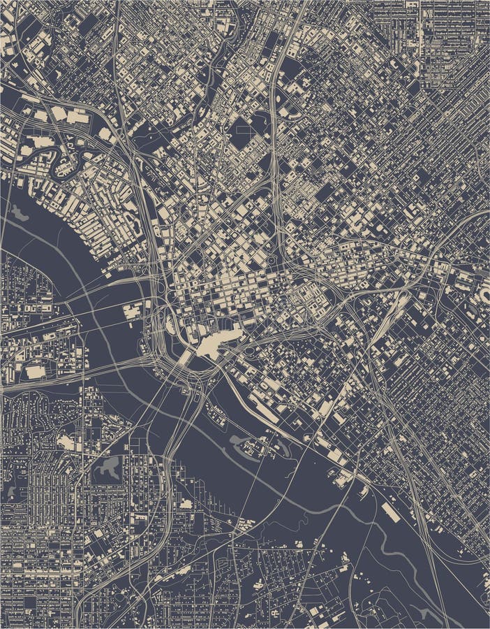 Map of the City of Dallas, Texas, USA Stock Vector - Illustration of ...