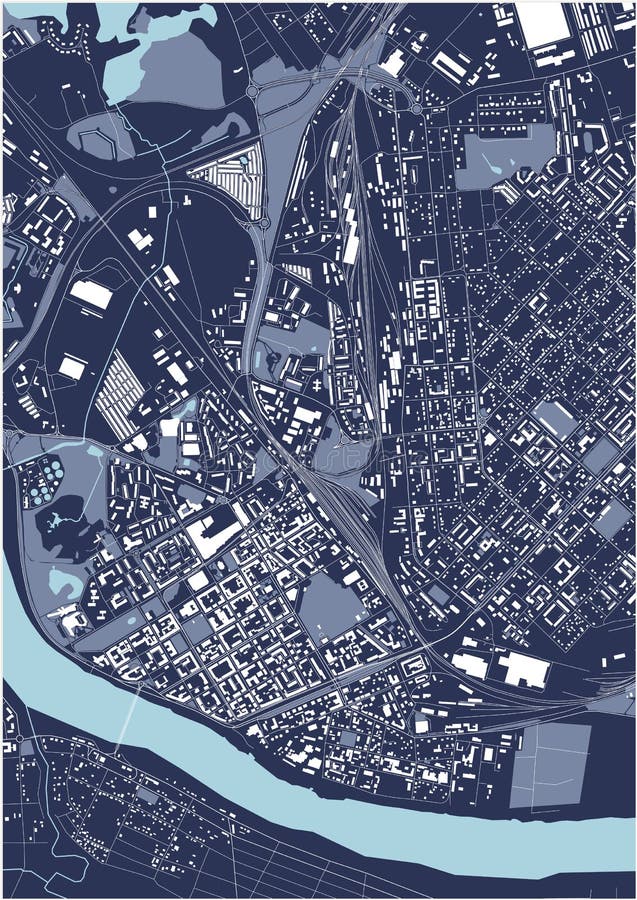 Map of the City of Daugavpils, Latvia Stock Vector - Illustration of ...