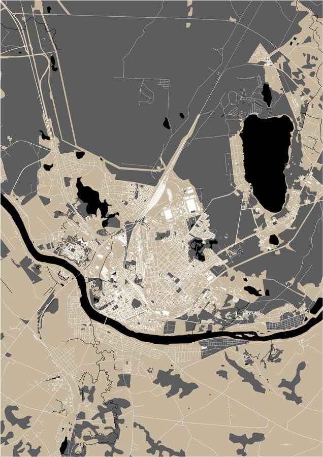 Map of the City of Daugavpils, Latvia Stock Vector - Illustration of ...